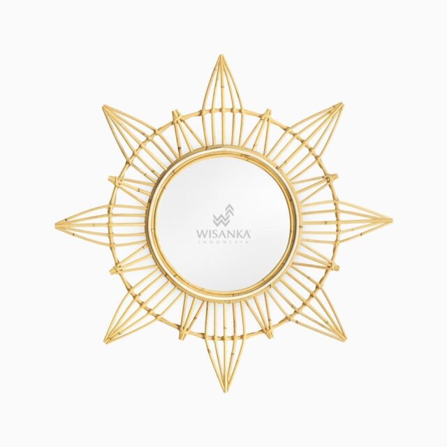 Gemma Rattan Mirror - Circle Mirror for Wall Decor | Cirebon Rattan ...
